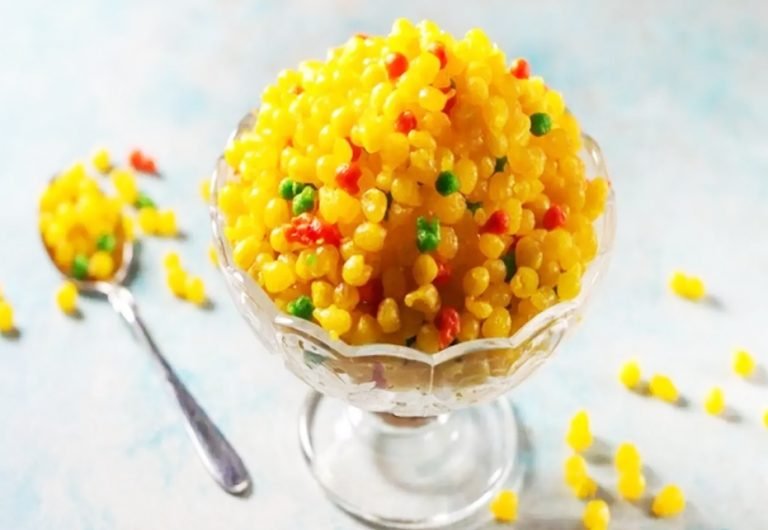 Sweet Boondi Recipe - Vegandietfood.com