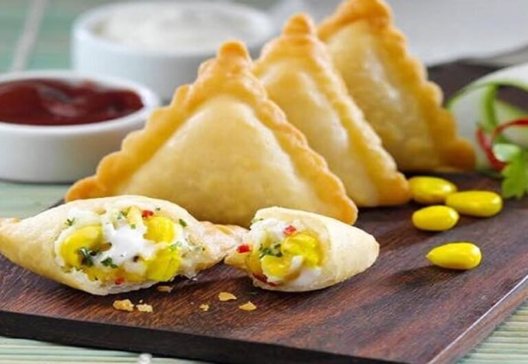 Cheese Corn Samosa Recipe - Vegandietfood.com